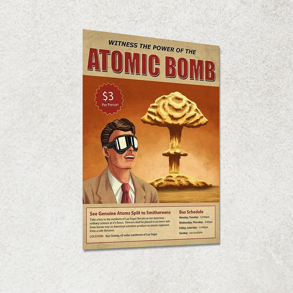 1950s Nevada Atomic Bomb Test Site Bus Tour Ride Poster